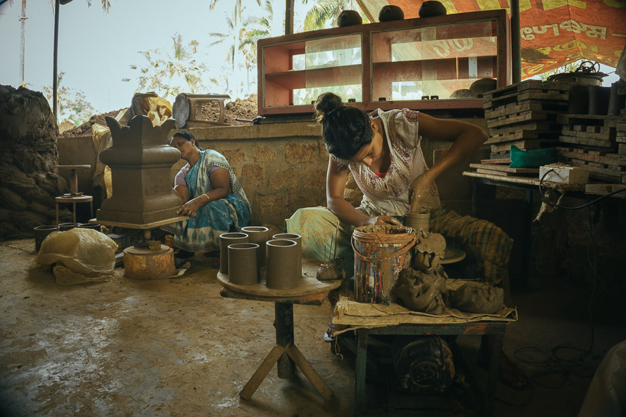Training at Terra Crafts Pottery - a muddy road