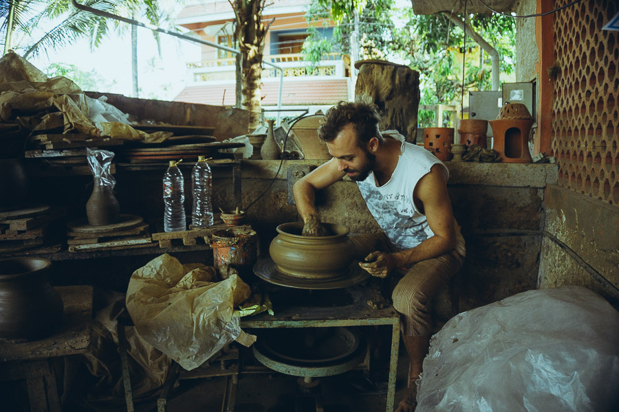 Training at Terra Crafts Pottery - a muddy road